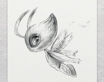 Cubone 5 X 7 Print pokemon Drawing Art Artwork | Etsy