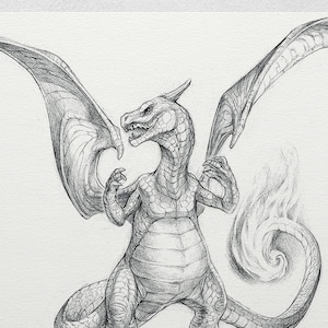 mega charizard drawing sketch