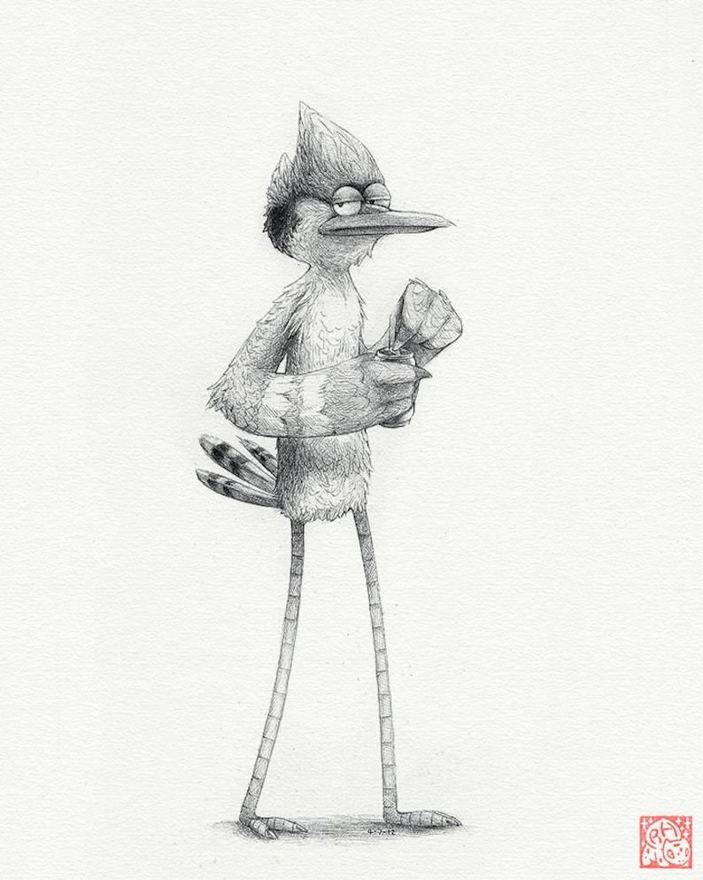 Mordecai 8 X 10 Print regular Show Drawing Art - Etsy