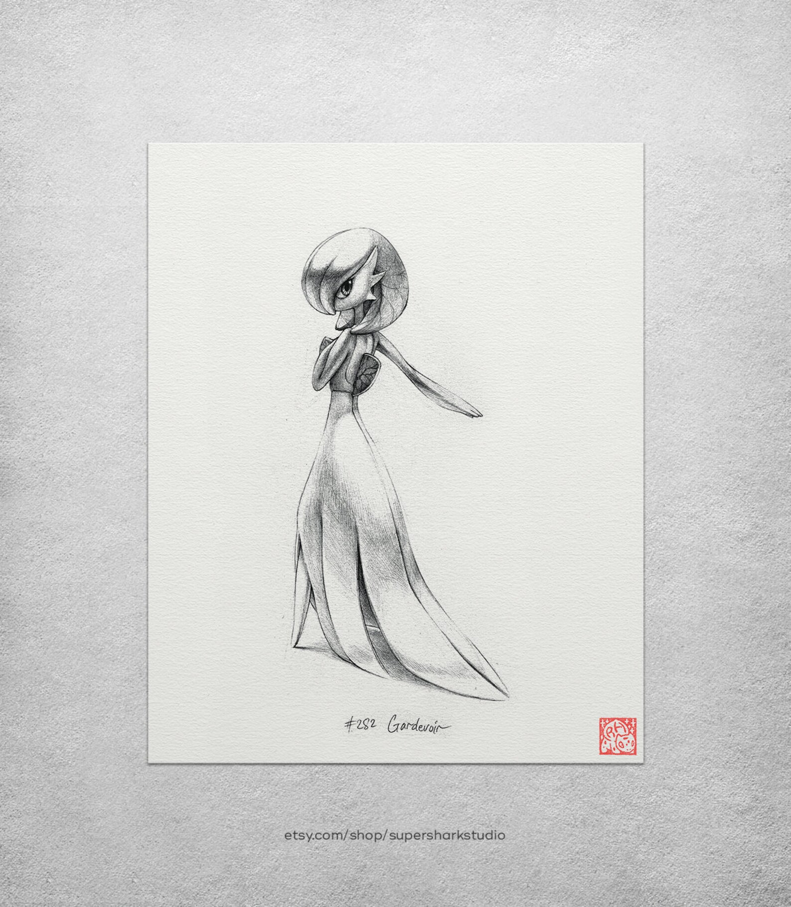 Gardevoir - 8 X 10" Print (pokemon Drawing, Art, Artwork, Gaming ...