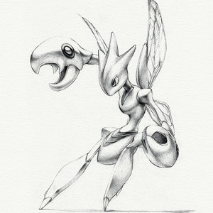 Scizor - 8 X 10" Print (pokemon Drawing, Art, Bug, Steel, Artwork ...