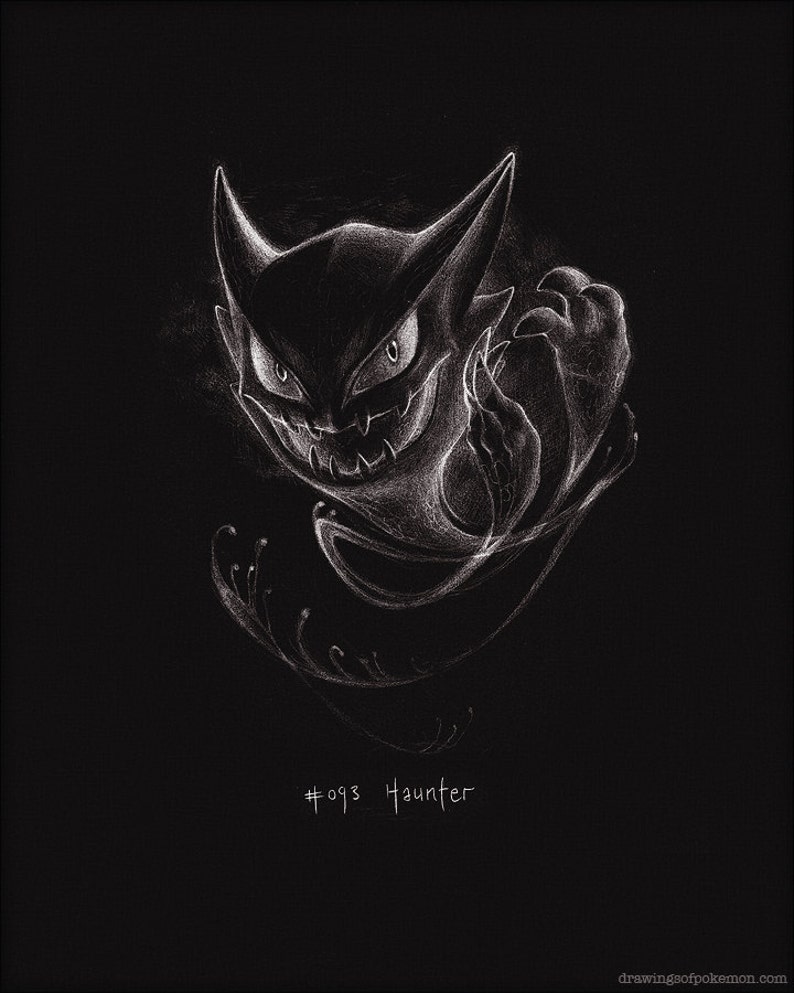 Gastly, Haunter and Gengar - Pokémon Ghost Trio - Set of Three Prints ...