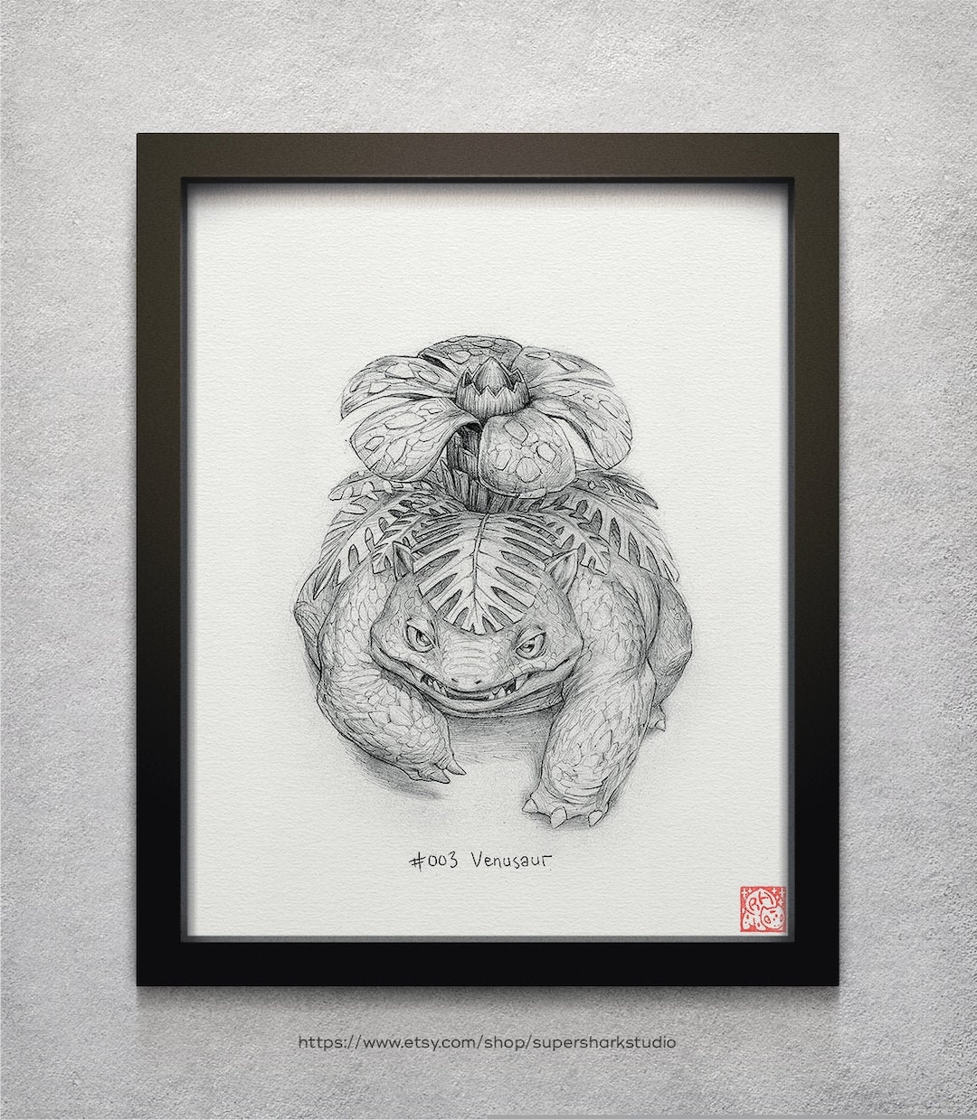 Venusaur - 8 X 10" Print (pokemon Drawing, Art, Artwork, Gaming ...