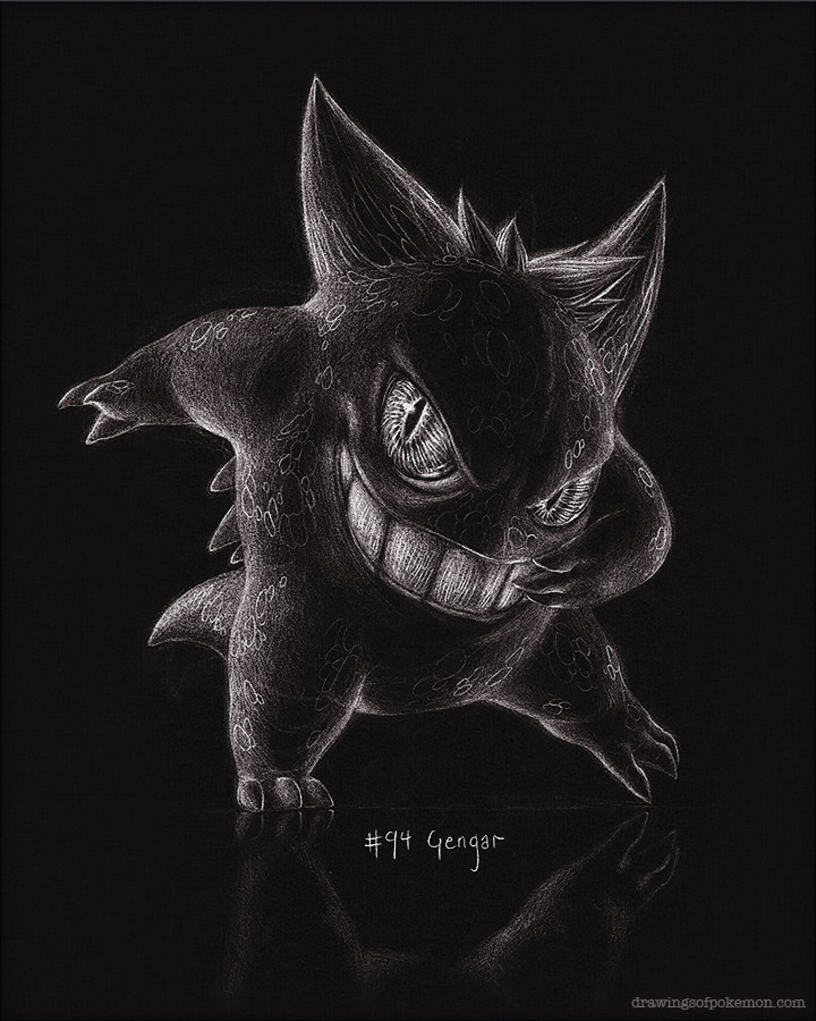 Gastly, Haunter and Gengar - Pokémon Ghost Trio - Set of Three Prints ...