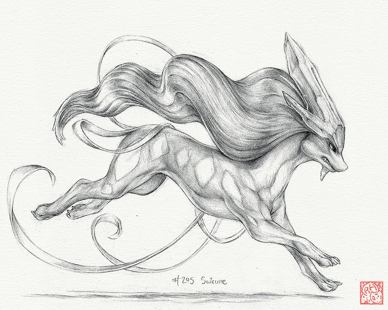 Suicune - 8 X 10" Print (pokemon Drawing, Art, Artwork, Gaming ...