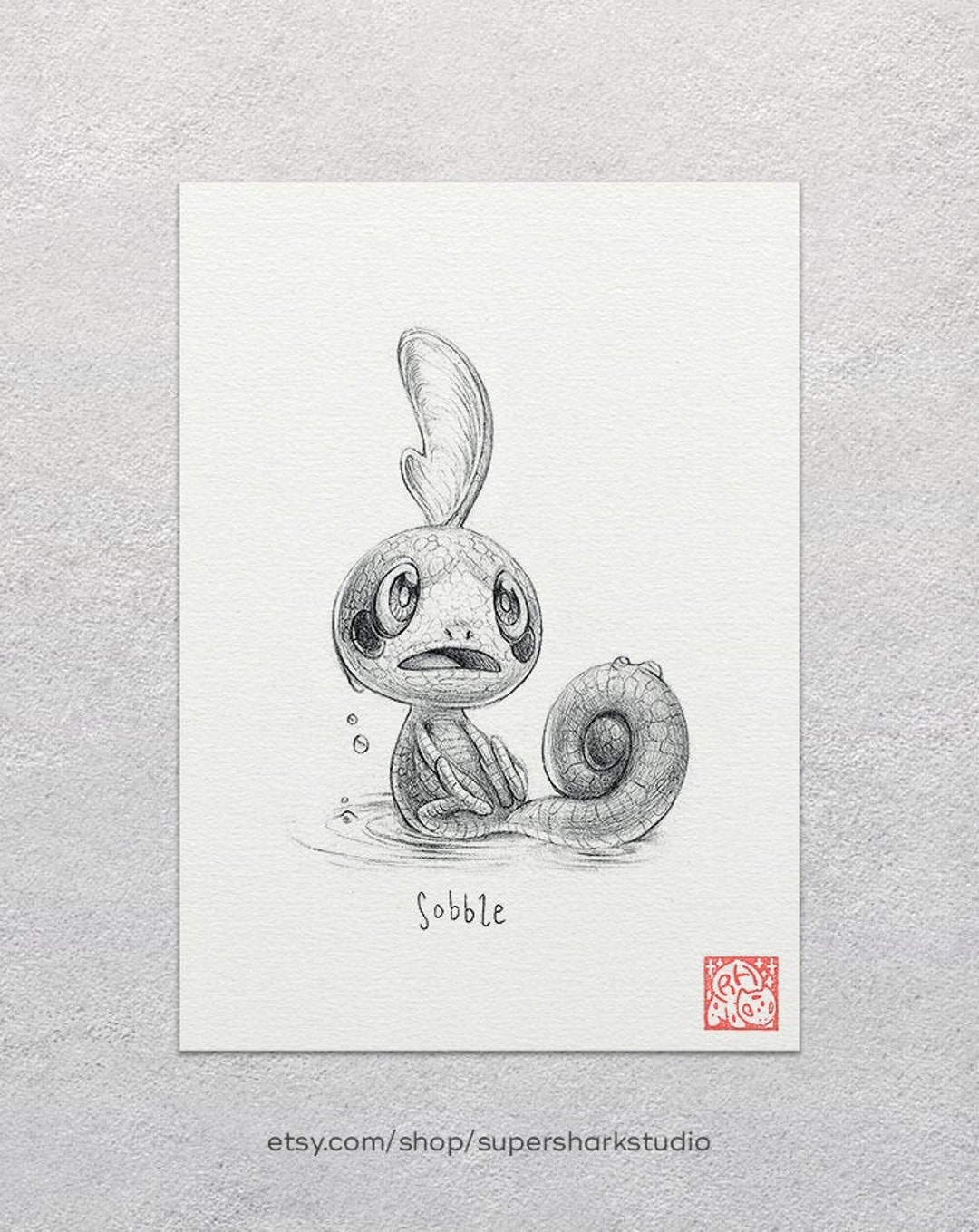 Sobble - 5 X 7" Print (pokemon Drawing, Art, Artwork, Gaming, Nintendo ...