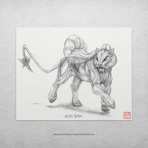 Raikou - 8 X 10" Print (pokemon Drawing, Art, Artwork, Gaming, Nintendo ...