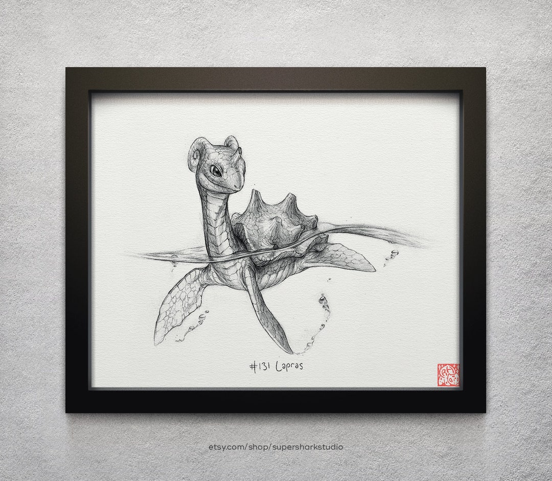 Lapras - 8 X 10" Print (pokemon Drawing, Art, Artwork, Gaming, Nintendo ...