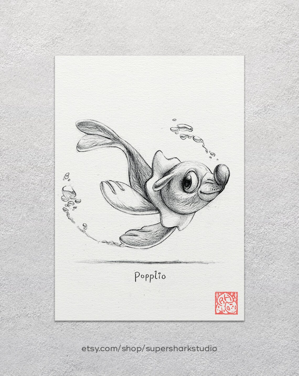 Popplio - 5 X 7" Print (pokemon Drawing, Art, Artwork, Gaming, Nintendo ...