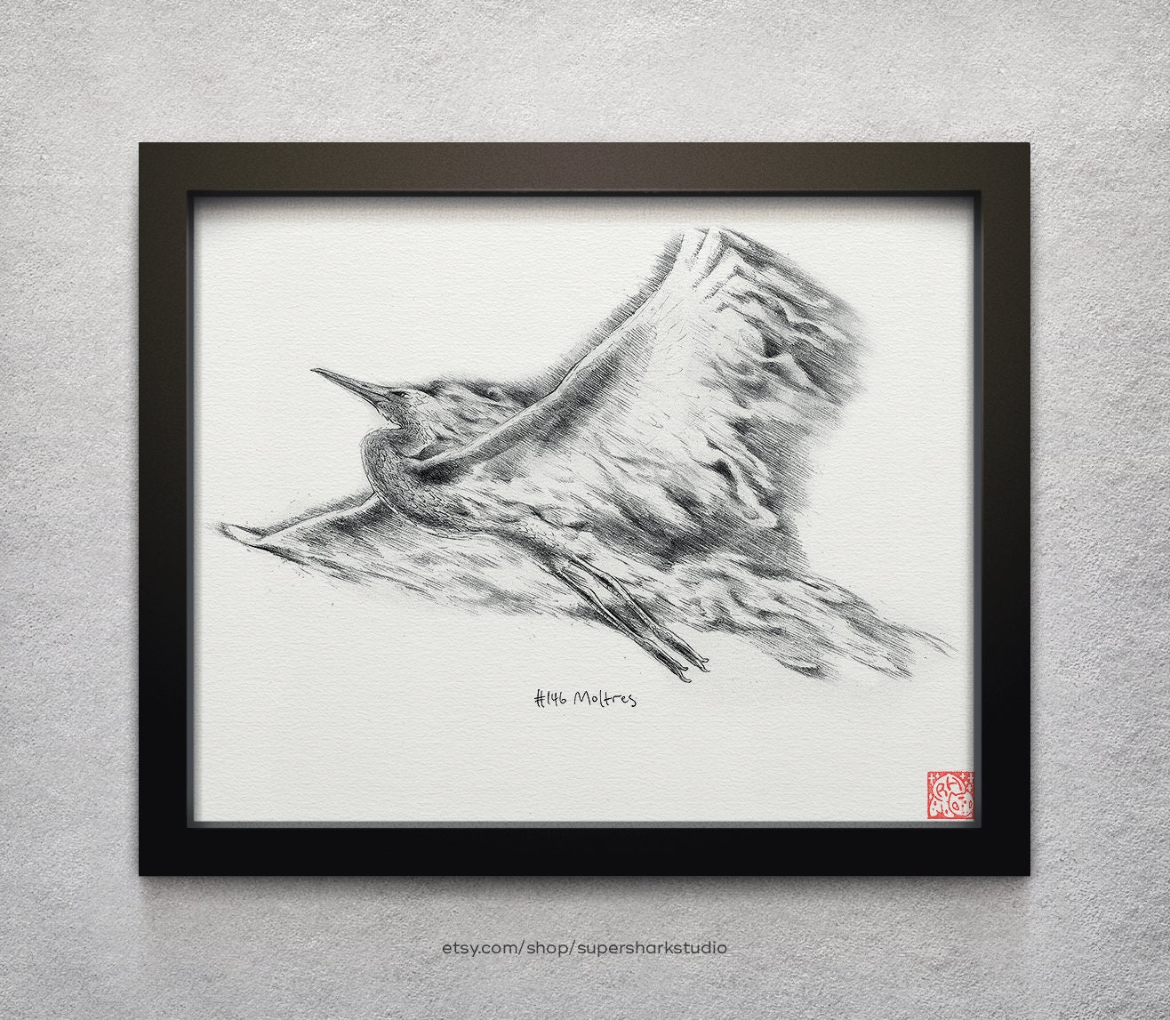 Moltres - 8 X 10" Print (team Valor, Pokemon Go, Drawing, Art, Artwork ...