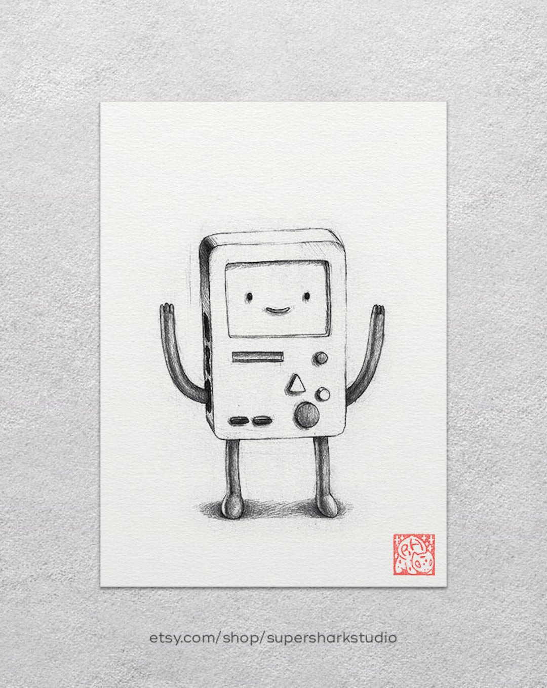 BMO - 5 X 7" Print (adventure Time Drawing, Art, Artwork, Cartoon ...
