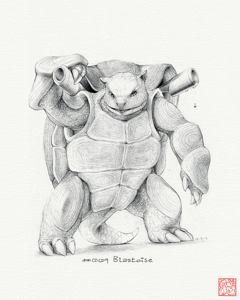 Blastoise - 8 X 10" Print (pokemon Drawing, Art, Artwork, Gaming ...