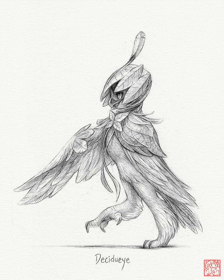 Decidueye - 8 X 10" Print (pokemon Drawing, Alola, Sun and Moon, Art ...