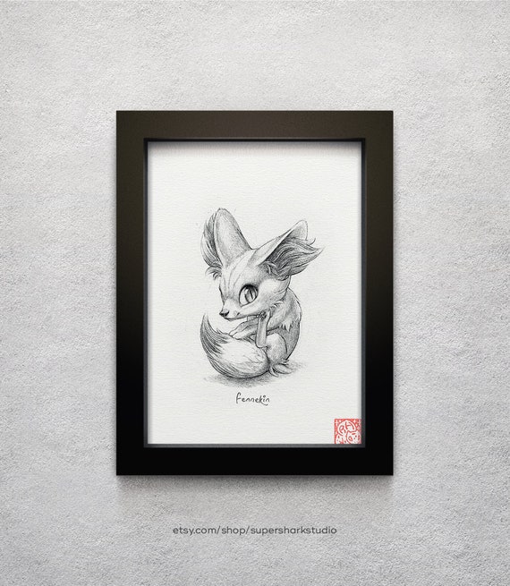 Fennekin 5 X 7 Print pokemon Fire Drawing Art - Etsy Australia
