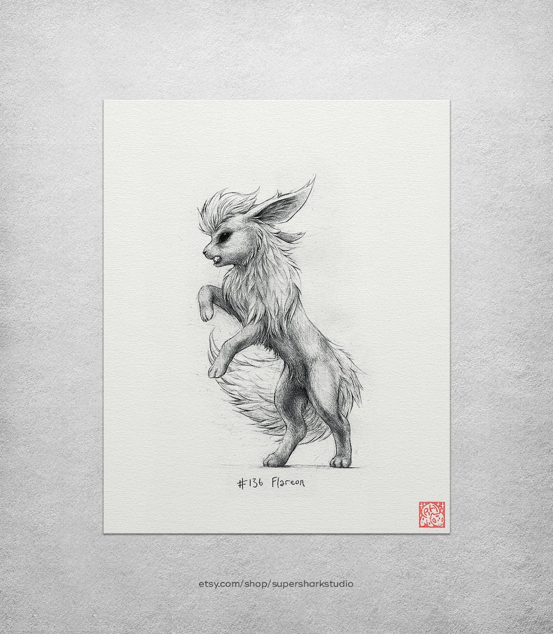 Flareon - 8 X 10" Print (pokemon Drawing, Art, Artwork, Gaming ...