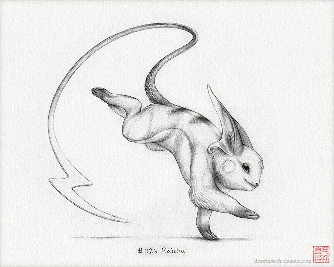Raichu 8 X 10 Print pokemon Drawing, Art, Artwork, Gaming, Nintendo ...