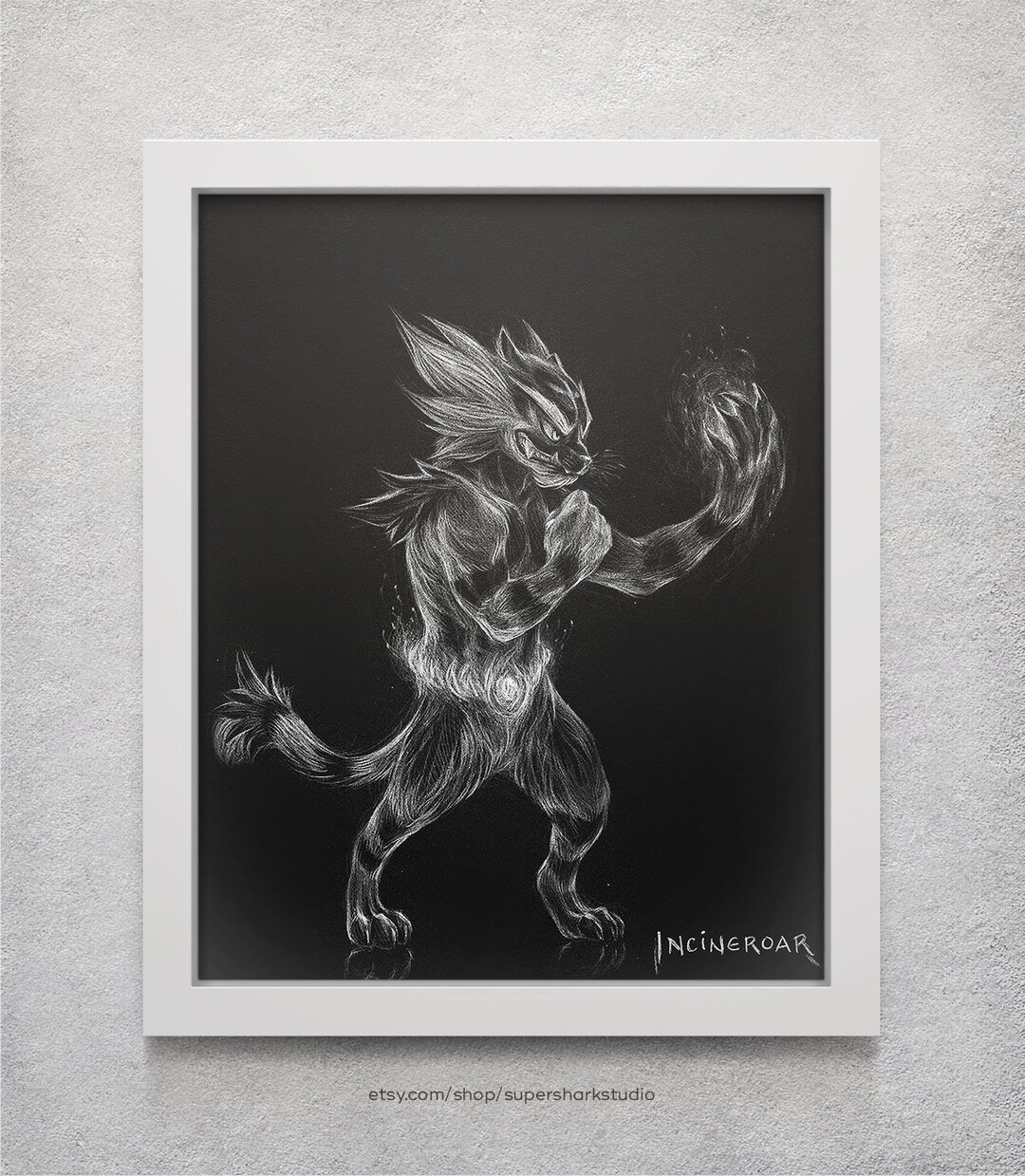 Incineroar 8 X 10 Print pokemon Drawing, Alola, Sun and Moon, Art ...