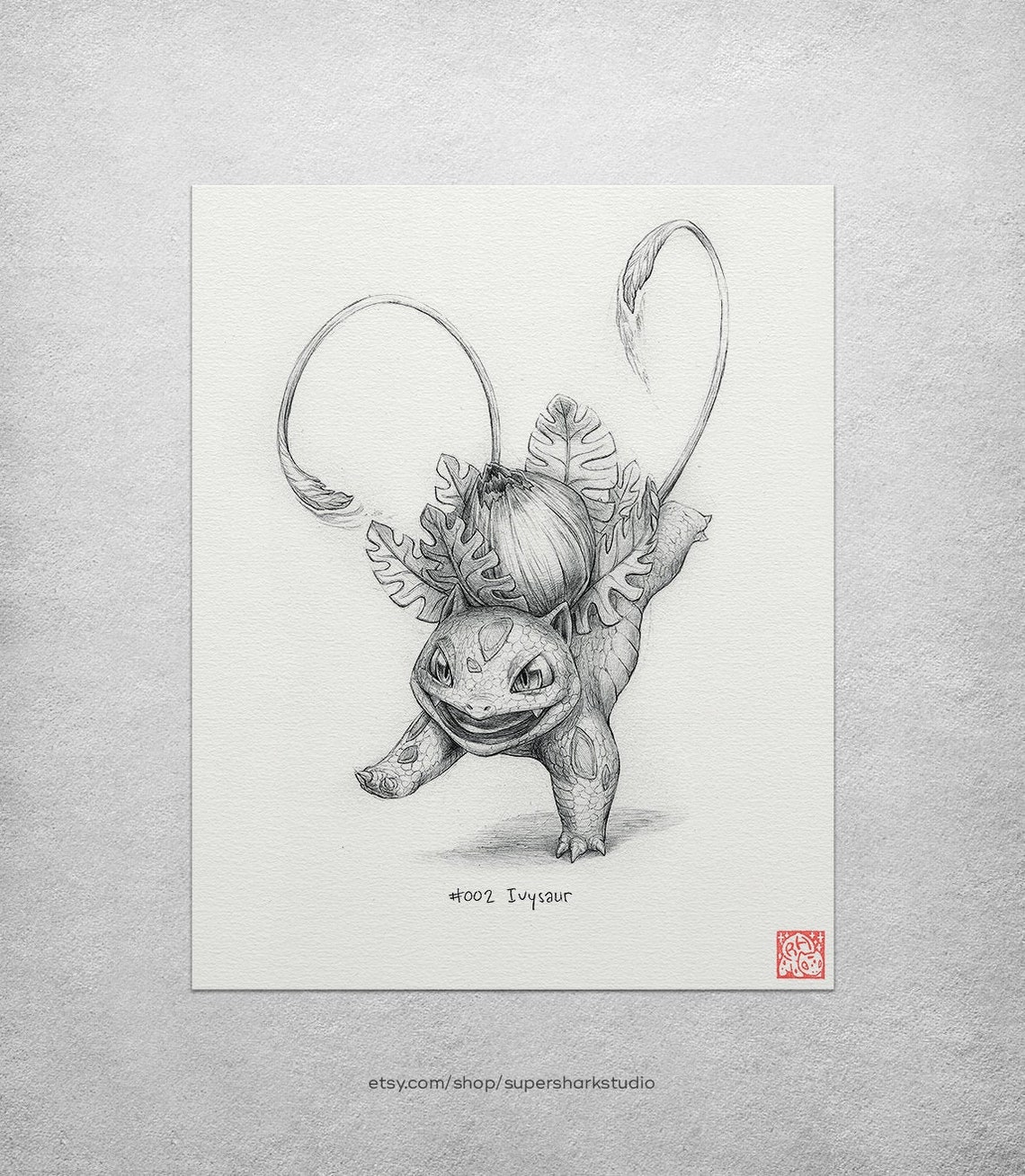 Ivysaur 8 X 10 Print pokemon Drawing Art Artwork - Etsy
