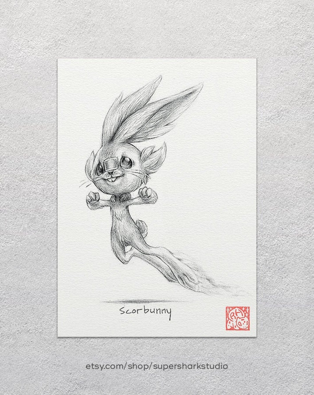 Scorbunny 5 X 7 Print pokemon Drawing Art Artwork - Etsy