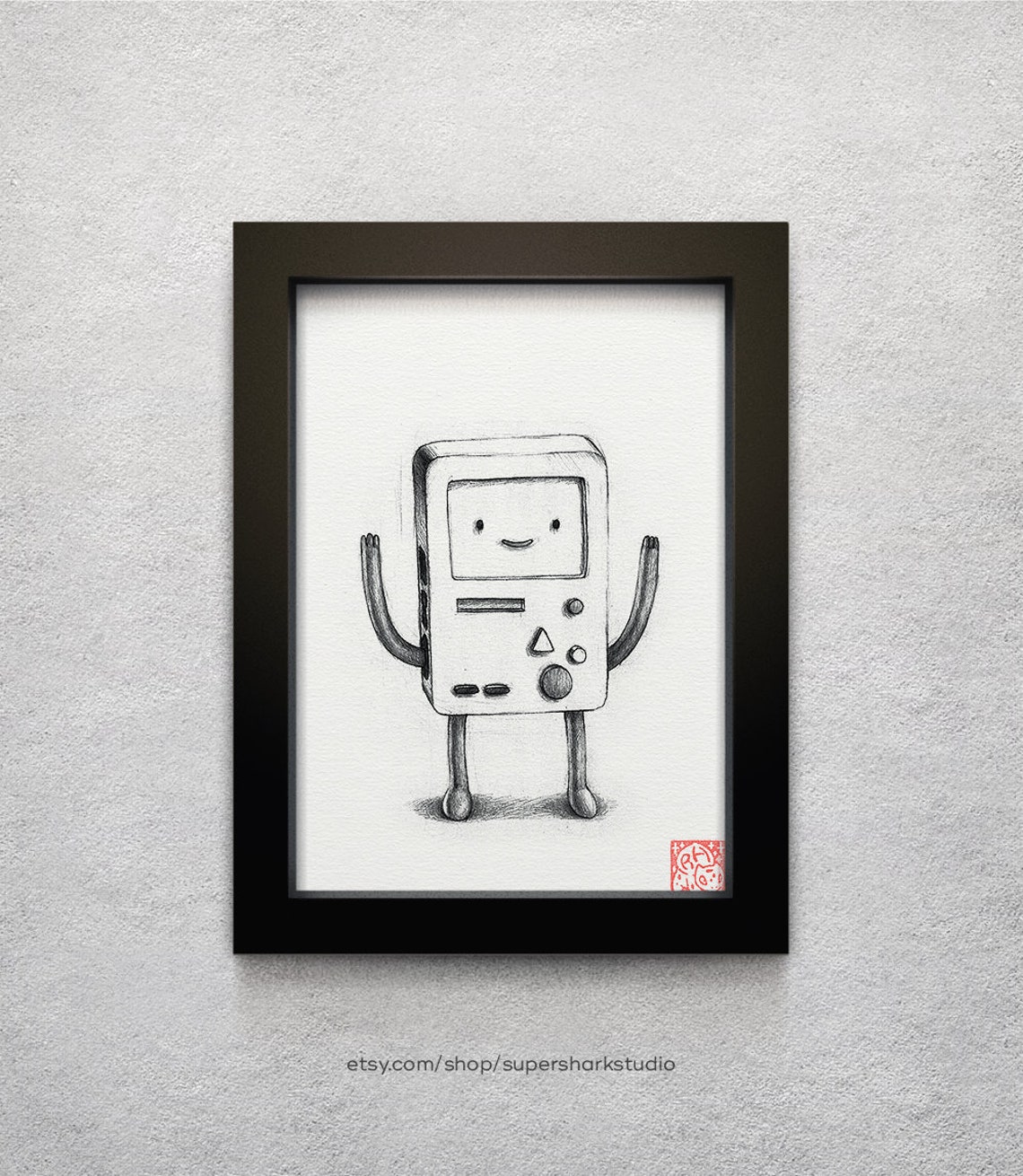 BMO 5 X 7 Print adventure Time Drawing Art Artwork - Etsy