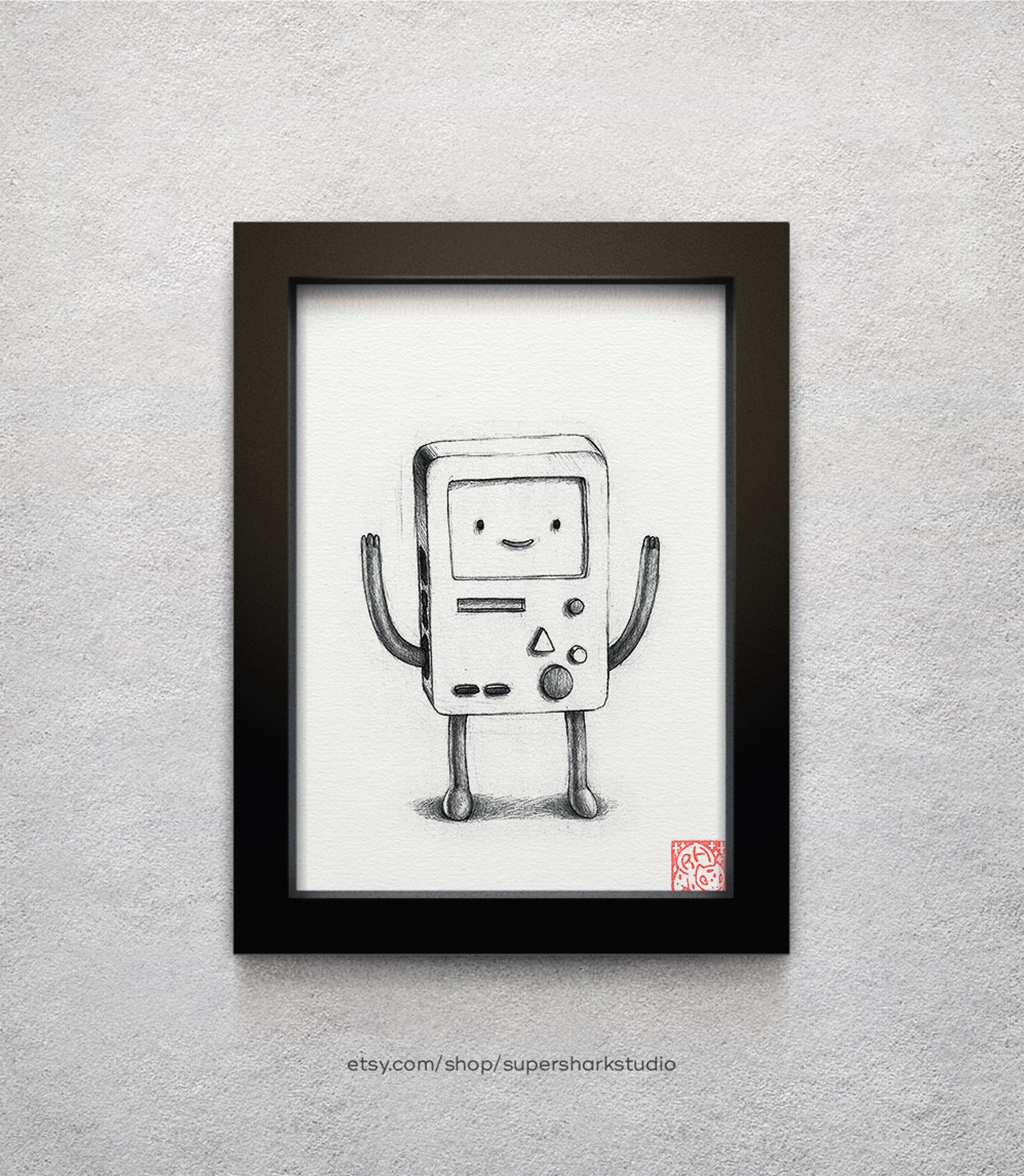 BMO 5 X 7 Print adventure Time Drawing Art Artwork - Etsy