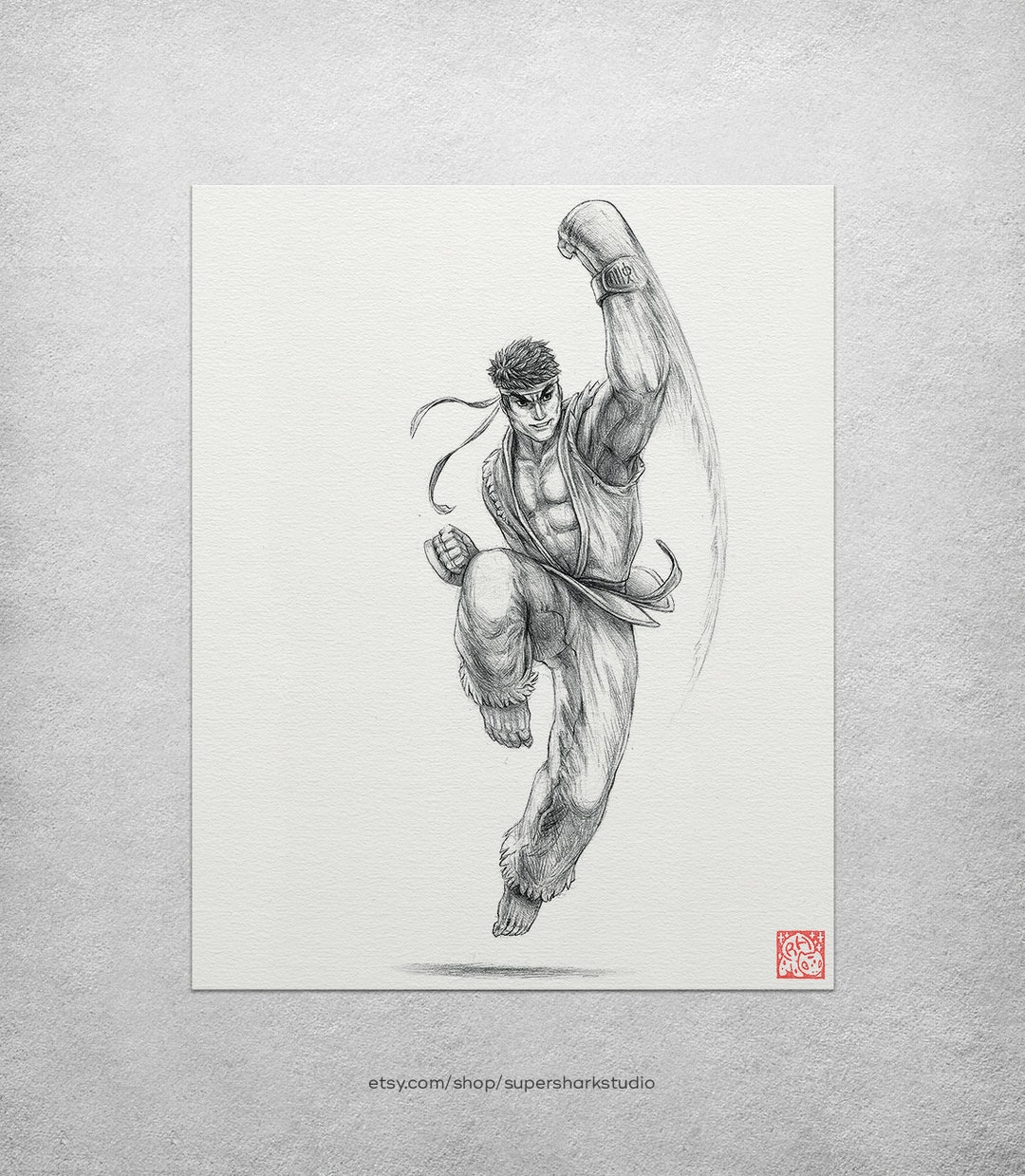 Ryu 8 X 10 Print street Fighter Drawing, Fighting Games, リュウ, Art ...