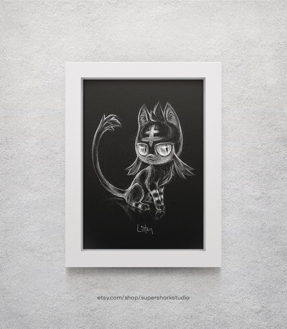 Litten 5 X 7 Print pokemon Drawing Art Artwork - Etsy