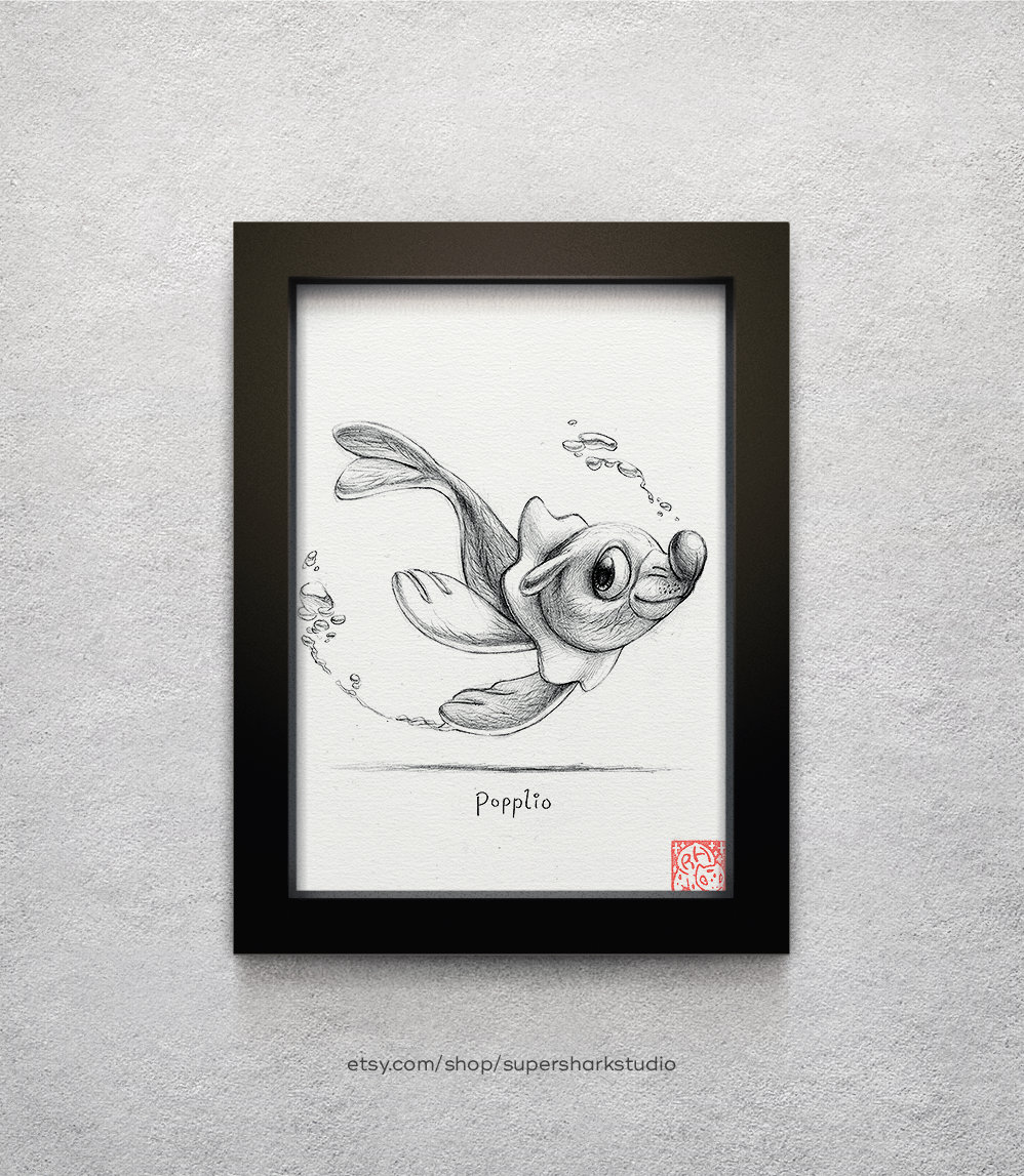 Popplio - 5 X 7" Print (pokemon Drawing, Art, Artwork, Gaming, Nintendo ...