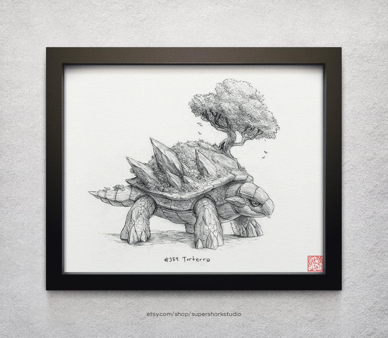 Torterra - 8 X 10" Print (pokemon Drawing, Art, Artwork, Gaming ...