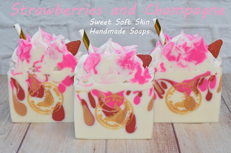 Strawberries and Champagne Soap Bars - Etsy