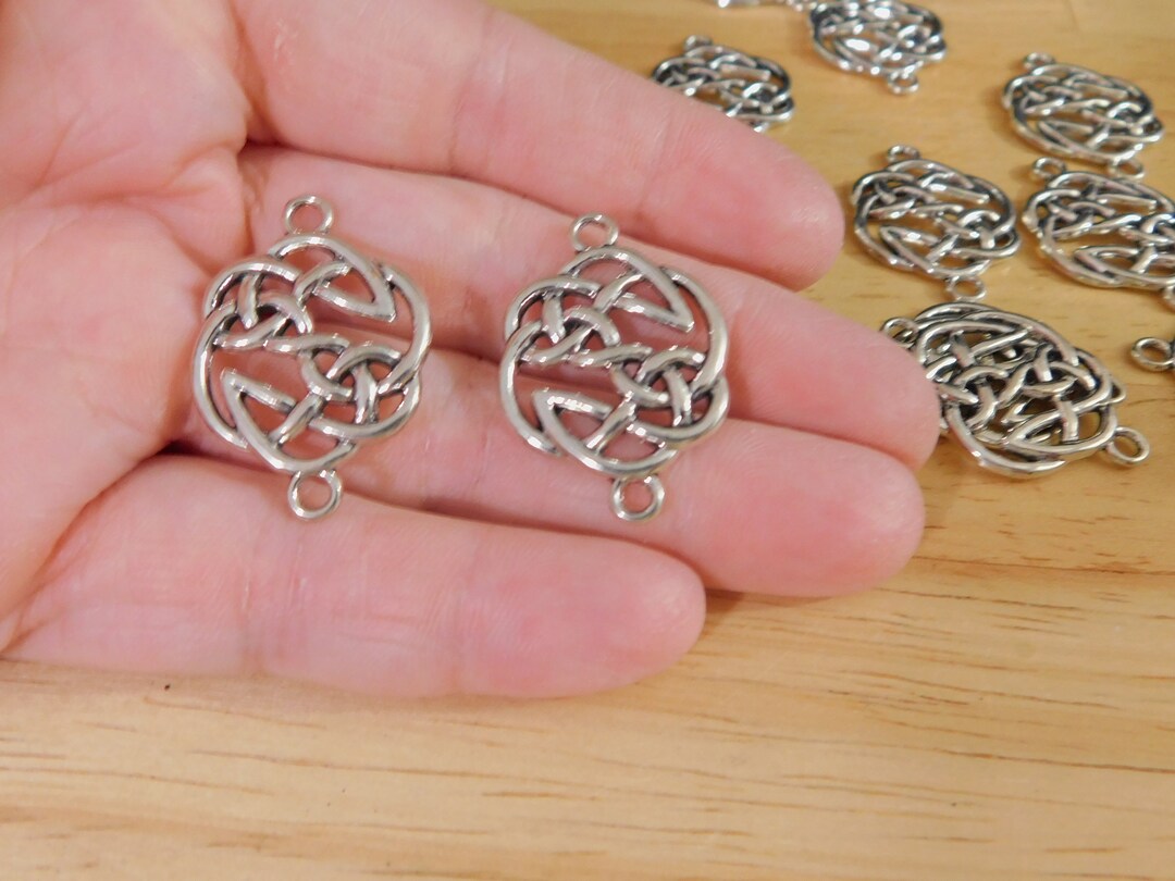 Round Celtic Knot Connectors, Antique Silver Tone 29x20x2mm (pagan ...