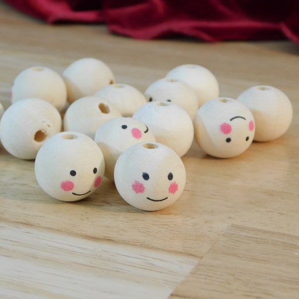 Wooden Angel Face Beads - Etsy