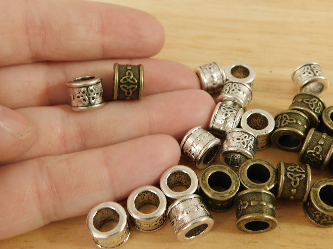 Celtic Trinity Knot Triquetra Large Hole European Spacer Beads, Silver ...