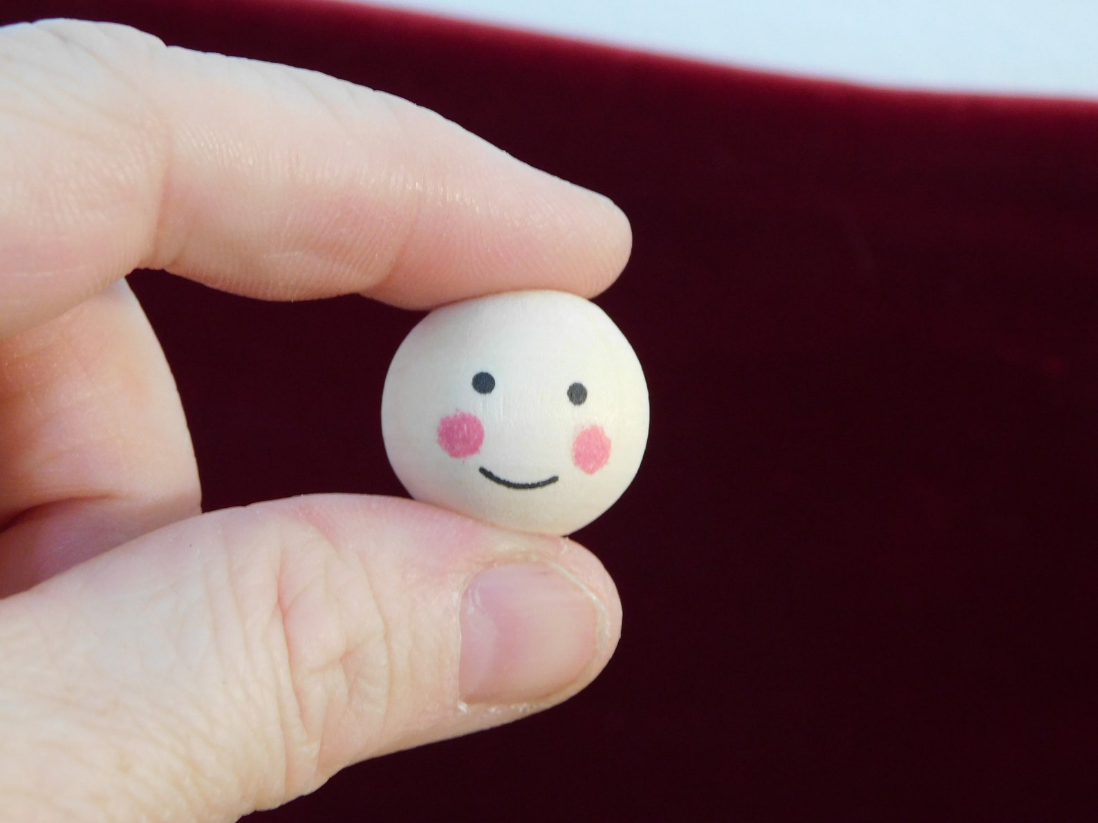 Smiley Doll Face Wood Beads, 19-20mm (wooden Large Hole Rustic Macrame ...