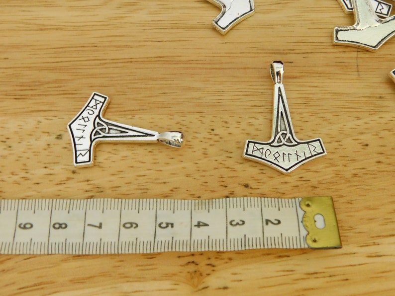 Norse Mjolnir Thor's Hammer Symbol Rune Pendants / Charms - Etsy