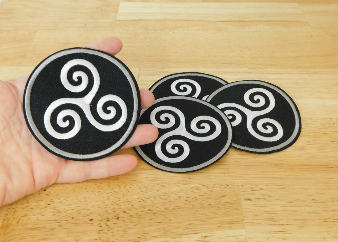 1 Pc Triskelion Triple Spiral Patch, Iron-on, XL 82mm 3.2" (sewing ...