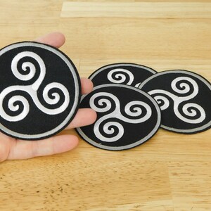 1 Pc Triskelion Triple Spiral Patch, Iron-on, XL 82mm 3.2" (sewing ...