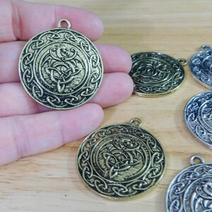 Dragon Celtic Trinity Knot Triquetra Pendants, Antique Bronze or Silver ...
