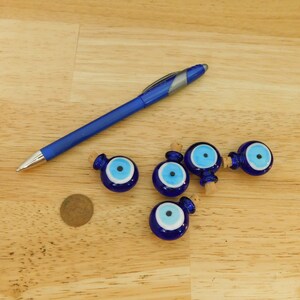Glass Evil Eye Perfume Bottles With Corks, Dark Blue, 30mm, Bottle ...