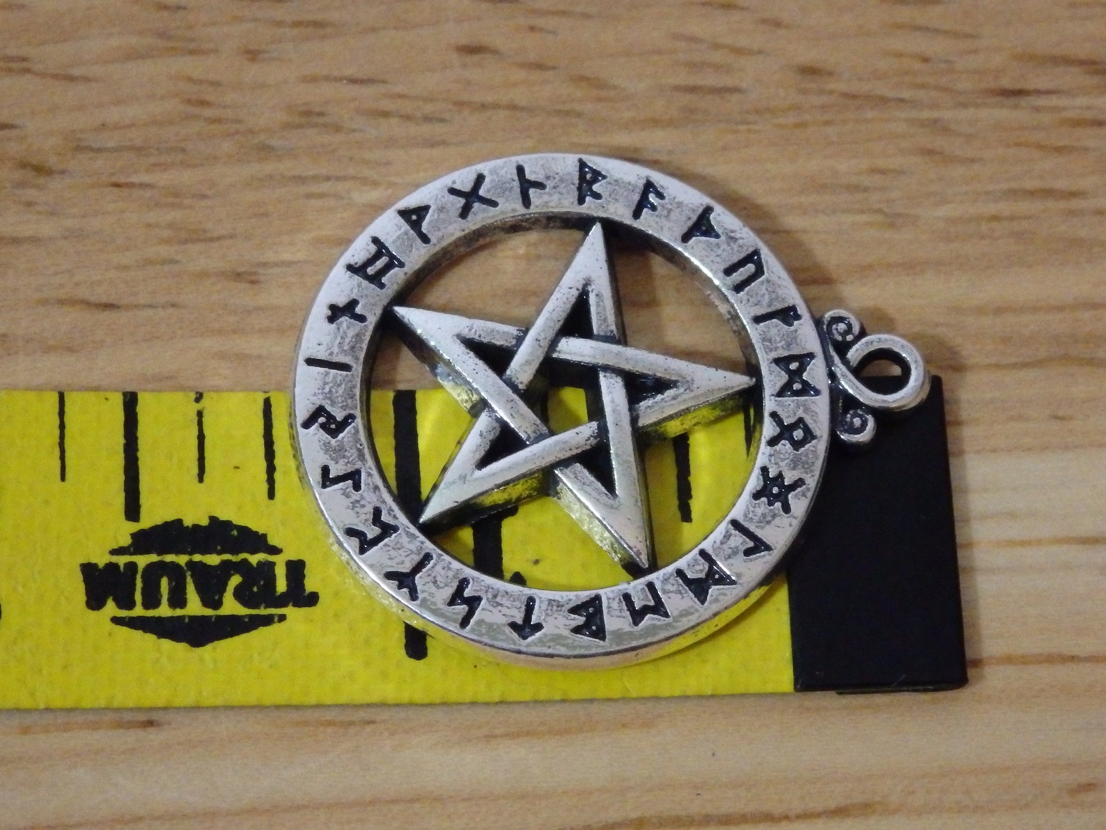 Rune Pentagram Pendants / Charms Silver Tone 1.25 | Etsy