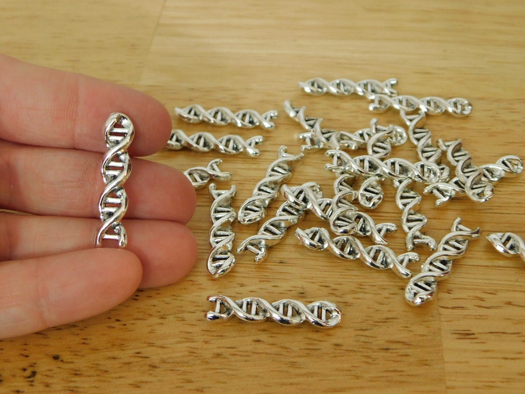 DNA Strand Pendants / Charms, Antique Silver Tone, 28.5x6.5x4mm ...