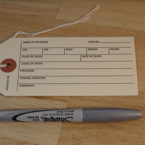 Mortuary Toe Tags 5 Pc 10 Pc Bulk gift Goth Death Creepy - Etsy