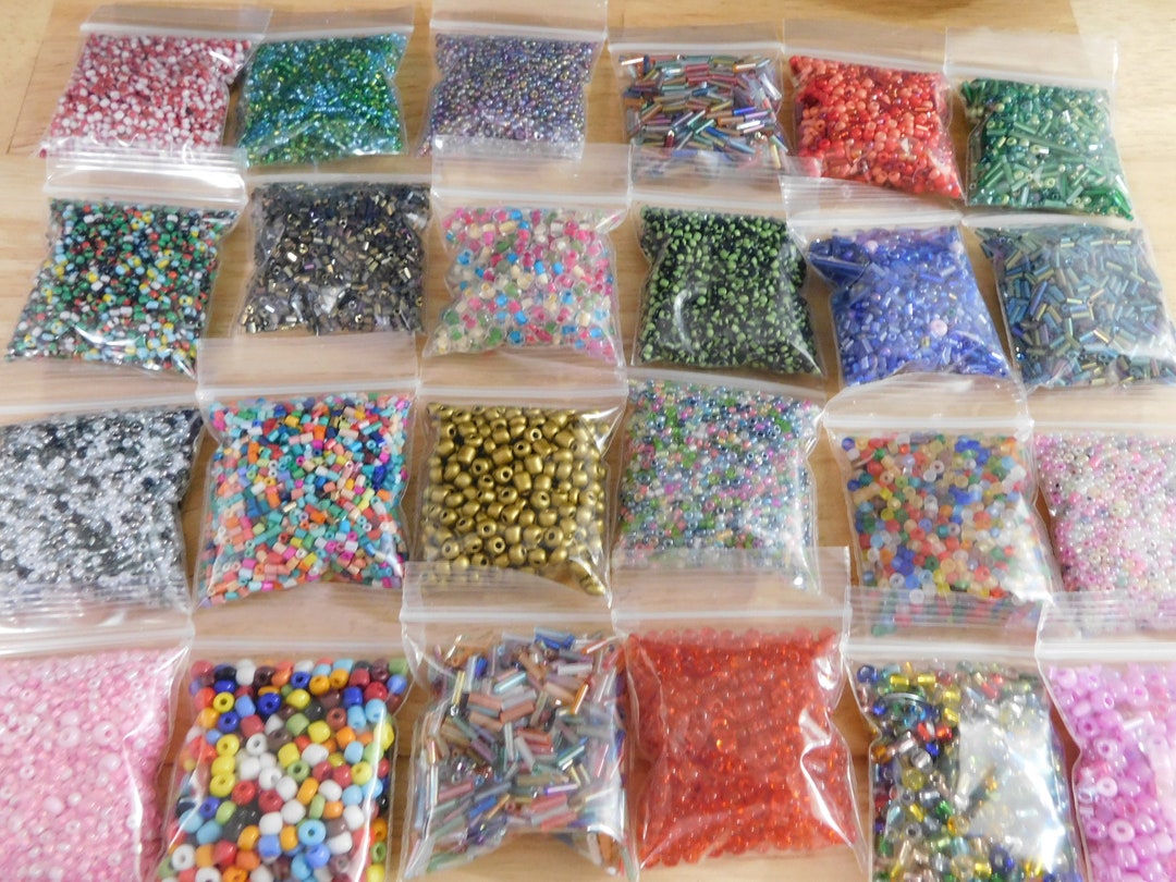 Seed Bead Grab Bags, Mixed Colors, Sizes and Styles. (tube Beading ...
