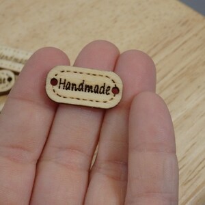 Wood "handmade" Tags / Labels, Unfinished Small. (wooden Hand Made DIY ...