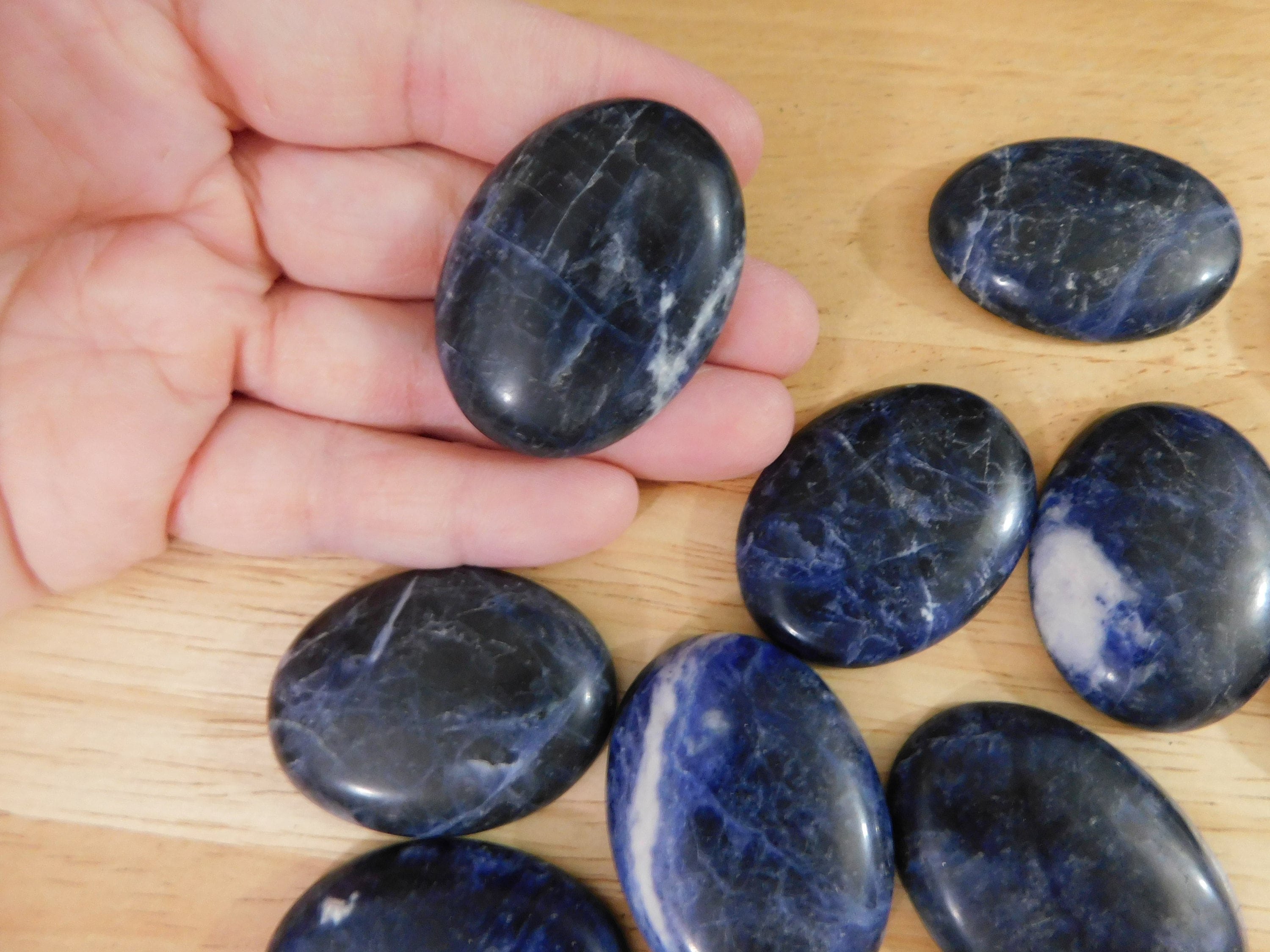 Large Oval Sodalite Cabs Cabochons Gemstones. 40mm X 30mm X 8.5mm ...