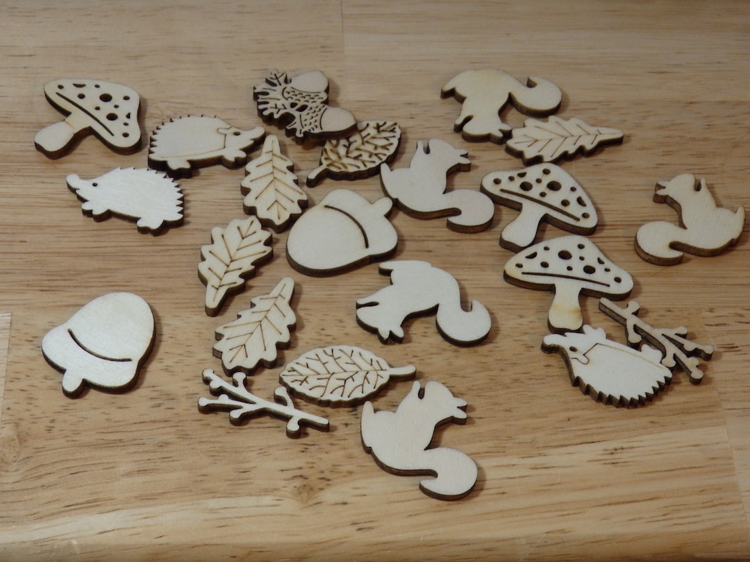 Mixed Wood Forest Animals Cut-outs (squirrel Mushroom Hedgehog Acorn ...