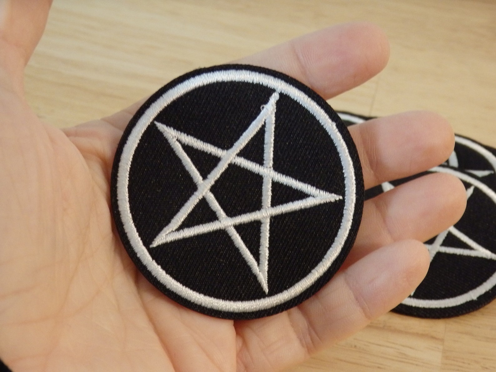 1 Pc Pentagram Patch 2.25 Iron-on sewing Pentacle | Etsy
