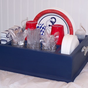 Boating Ocean Beach Nautical Themed Party Utensil Holder Kitchen Caddy ...