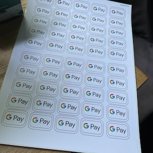 Sticker Google Pay Set of 45 X Self Adhesive Vinyl Stickers 3cm X 2cm ...
