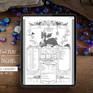 D&D 5e ROGUE Character Sheet eng/ita/fr/es Digital Download, Dnd ...